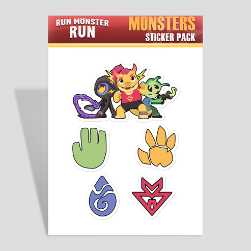 Monsters Sticker Pack | Run Monster Run Glossy Stickers
